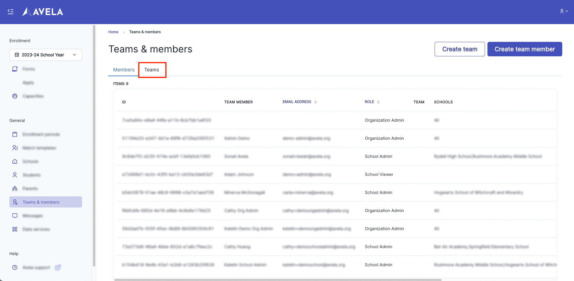 Add team members – Avela